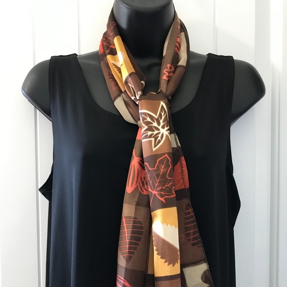 Accessories | Silky Sheer Fall Leaf Scarfnwt | Poshmark